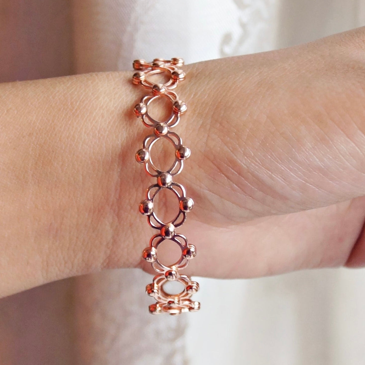 92.5 Sterling Silver Ring cum Bracelet Rosegold Silver Stone Without stone
